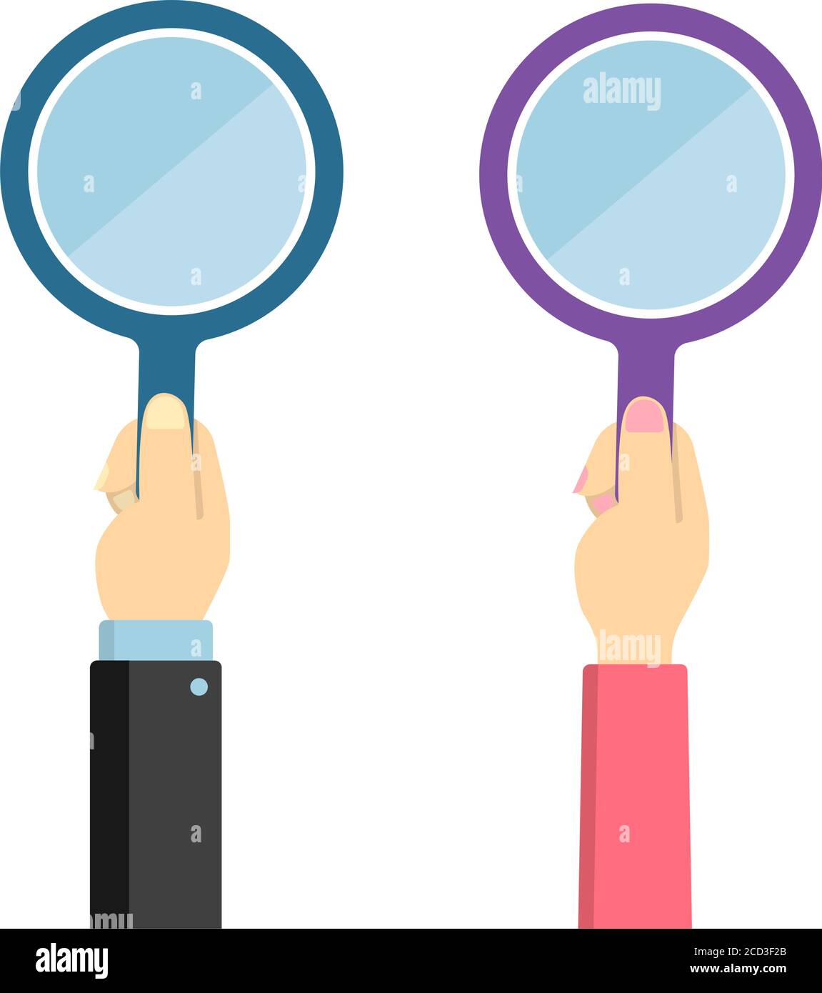 Magnifying Glass With Hand Vector