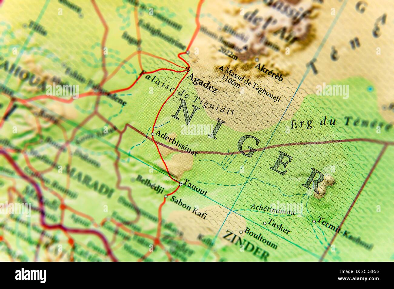 Geographic map of Niger with important cities Stock Photo - Alamy
