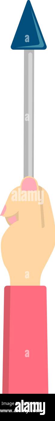 Hand holding pointing stick vector illustration ( female hand Stock ...