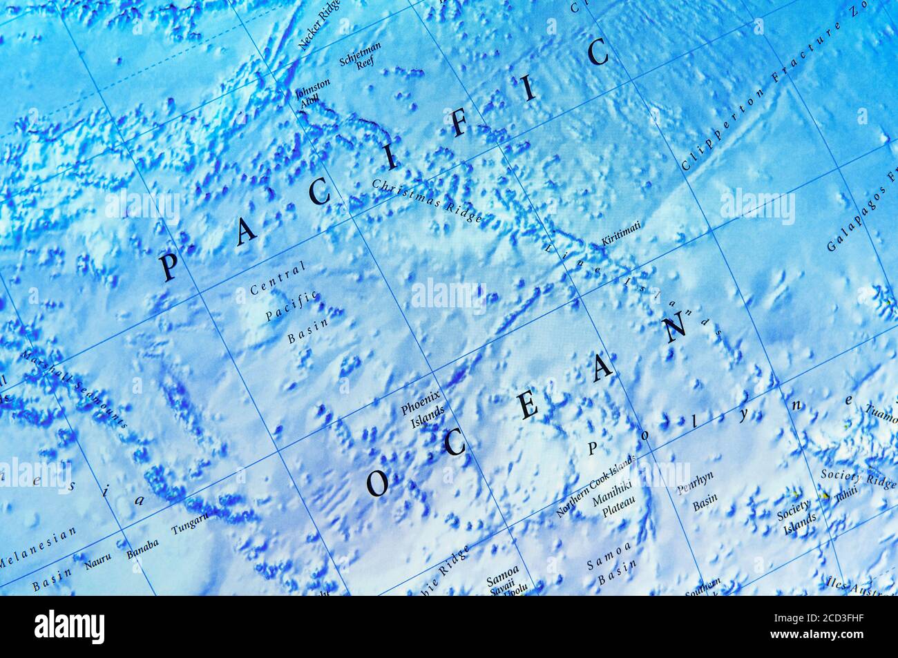 Geographic map of Pacific Ocean Stock Photo - Alamy