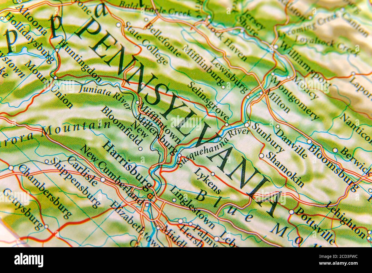 Geographic Map Of Pennsylvania
