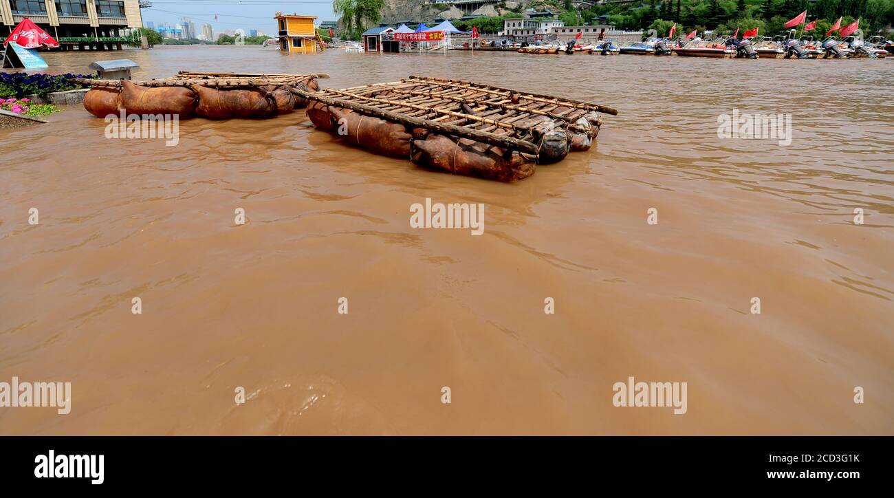 Water rises near Zhongshan Bridge in Lanzhou city, northwest China's ...