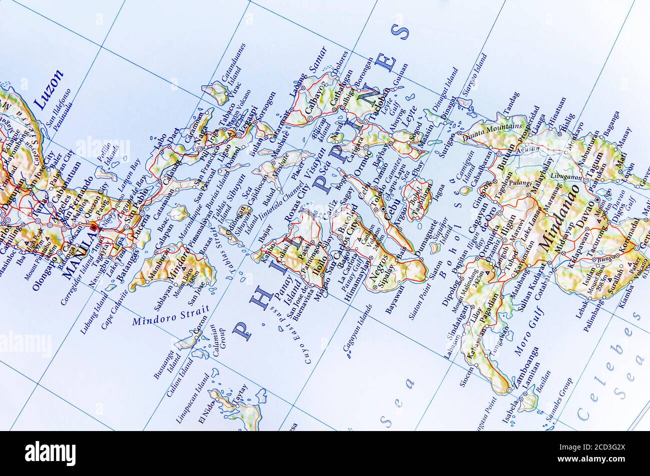 Geographic map of Philippines with important cities Stock Photo - Alamy