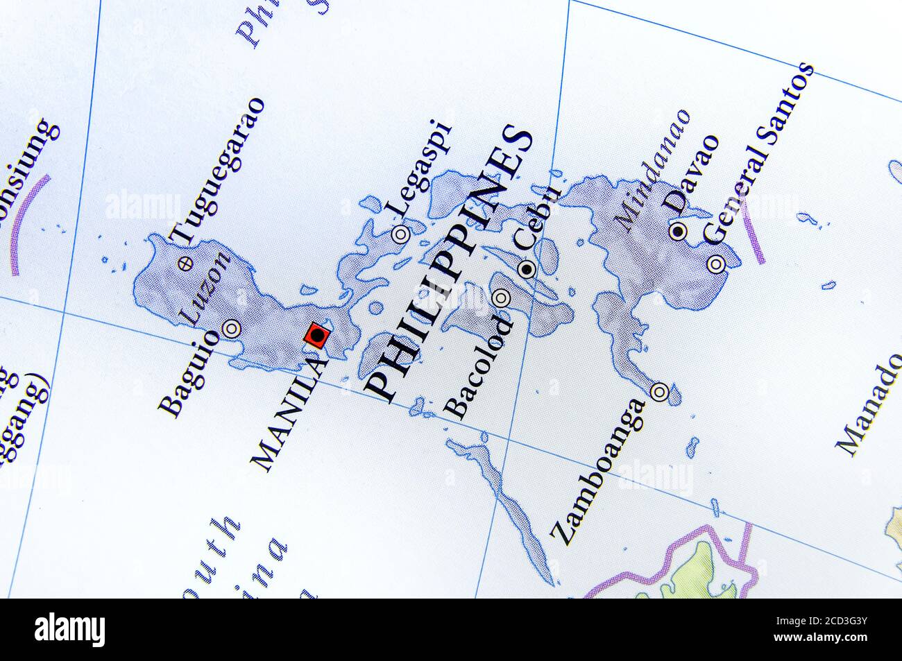 Geographic map of Philippines with important cities Stock Photo - Alamy