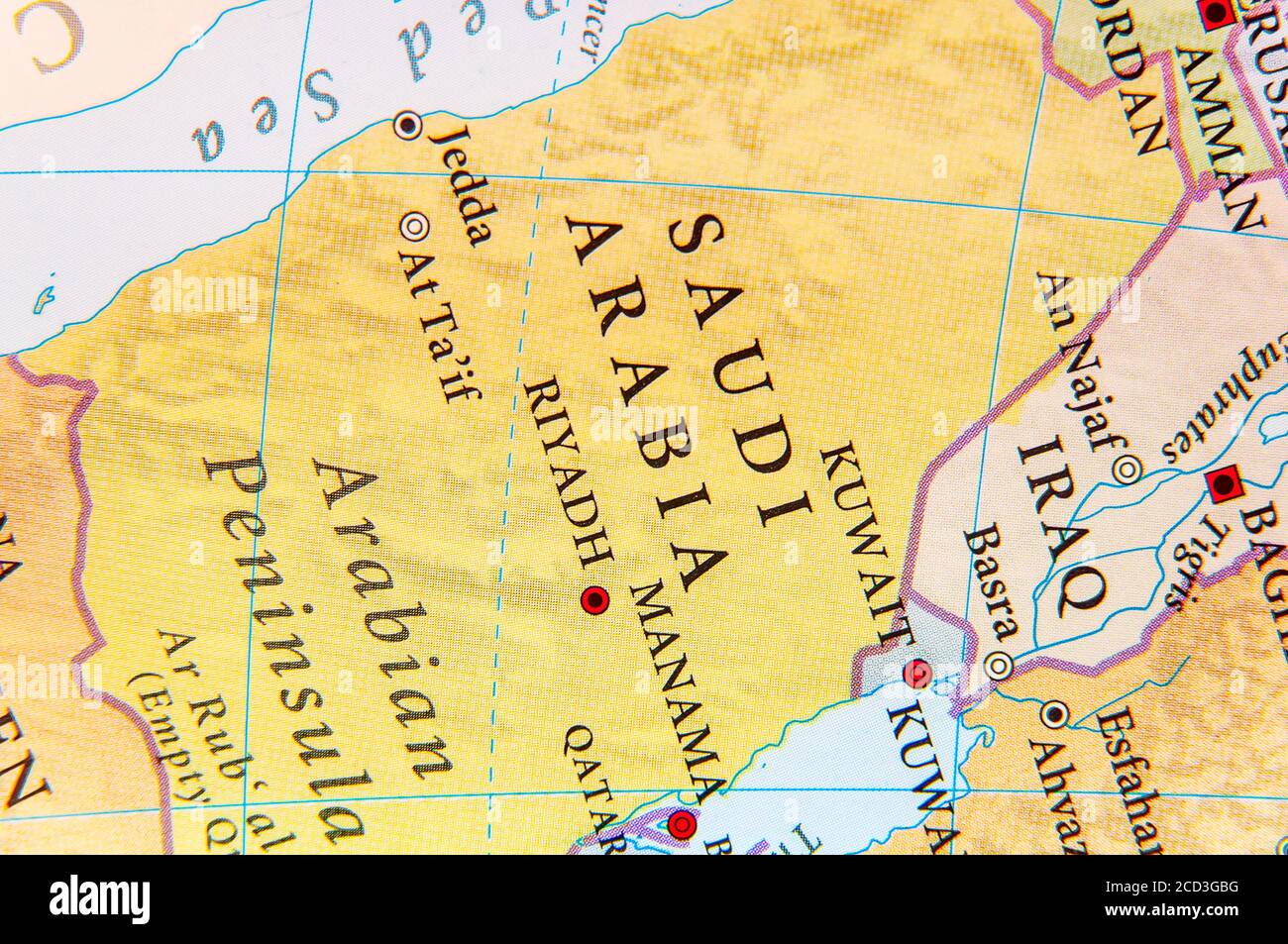 Geographic map of Saudi Arabia with important cities Stock Photo - Alamy
