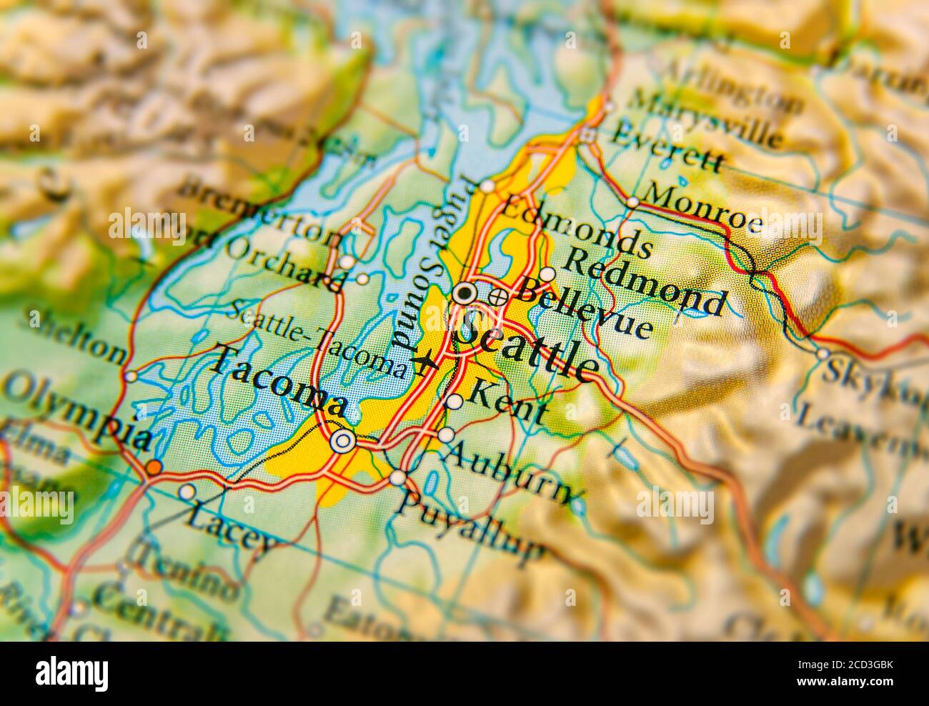 Map of seattle hi-res stock photography and images - Alamy