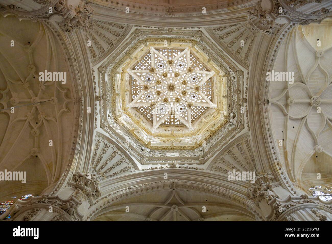 Espectacular gothic-plateresque dome, Burgos Cathedral, Spain Stock ...