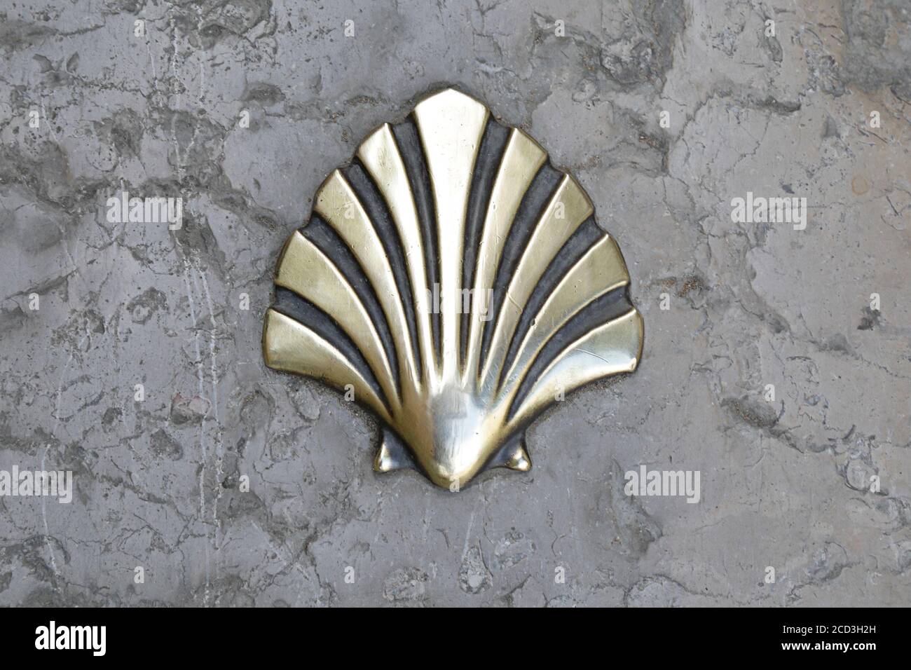 Pilgrims shell a symbol of the St. James's Way Stock Photo - Alamy