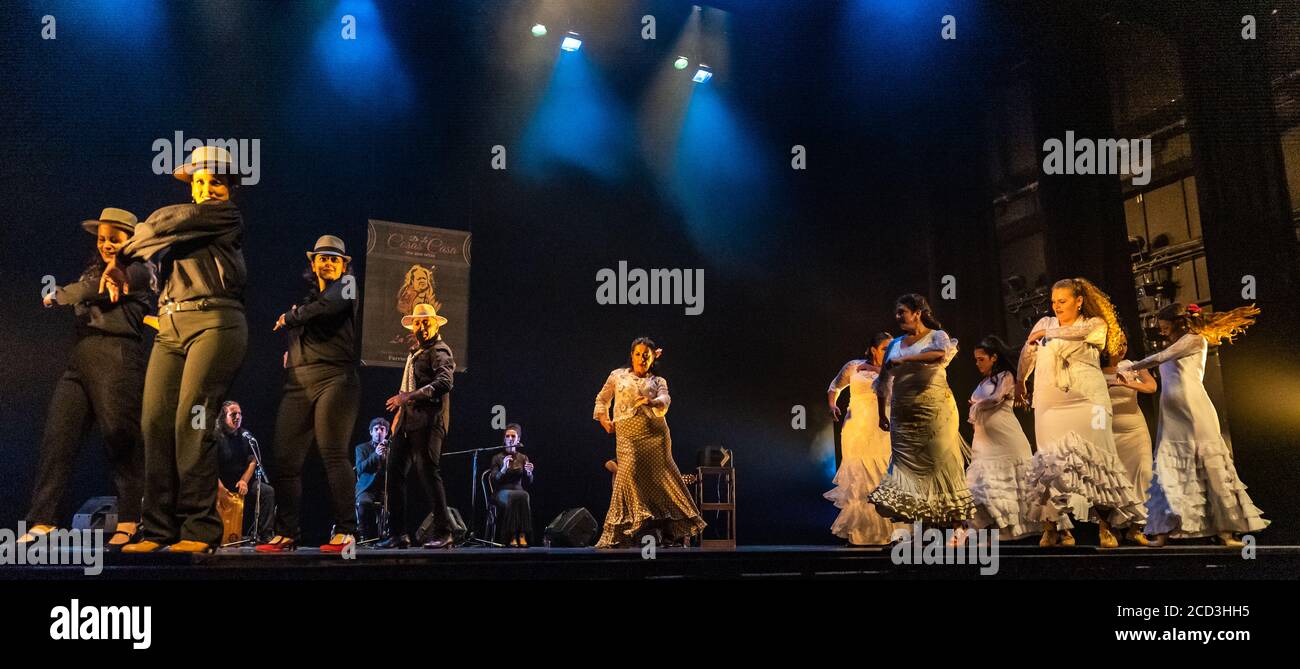 Flamenco dancers perform on stage Stock Photo - Alamy