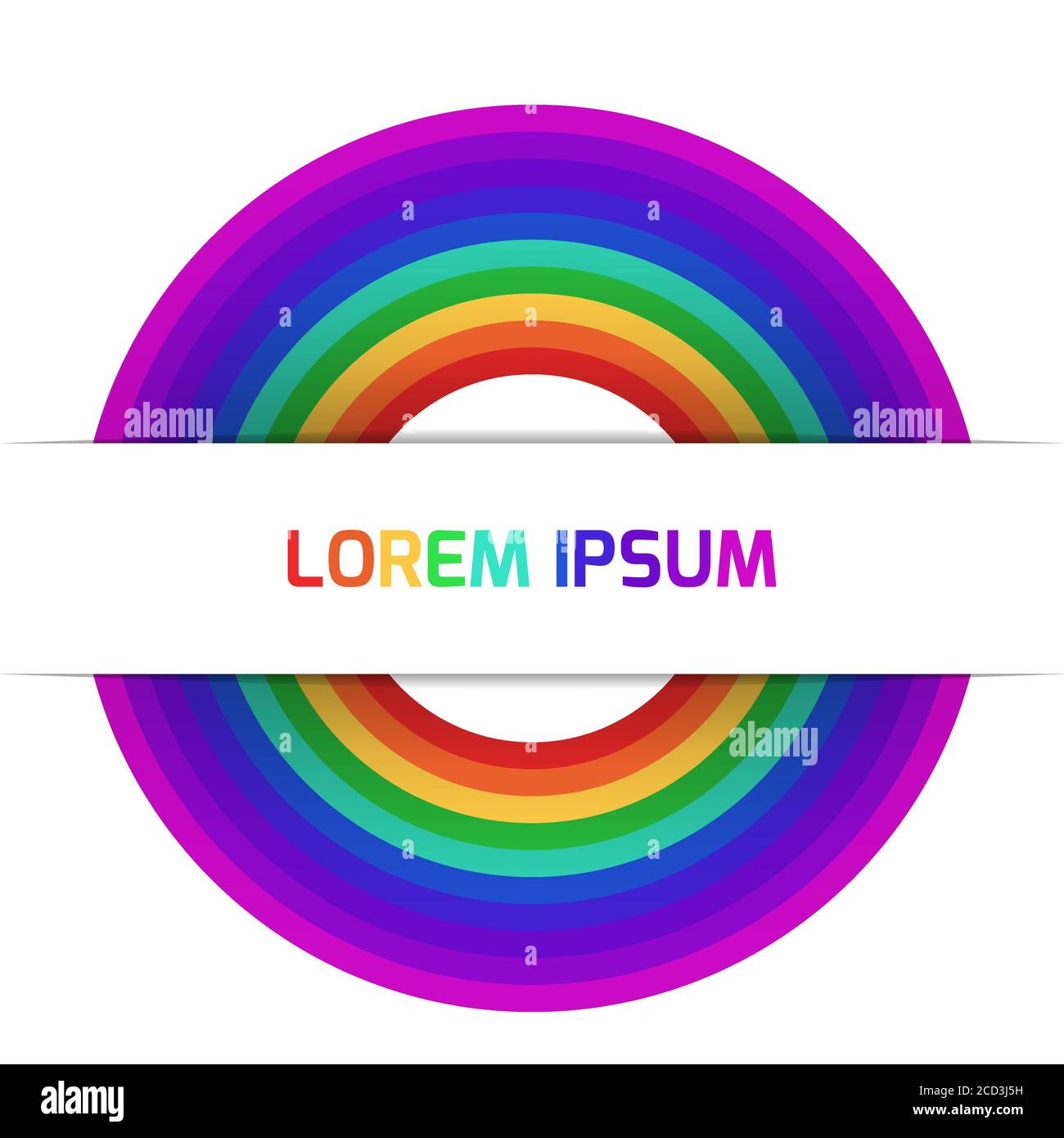 Template of greeting card with rainbow and place for text. Vector ...