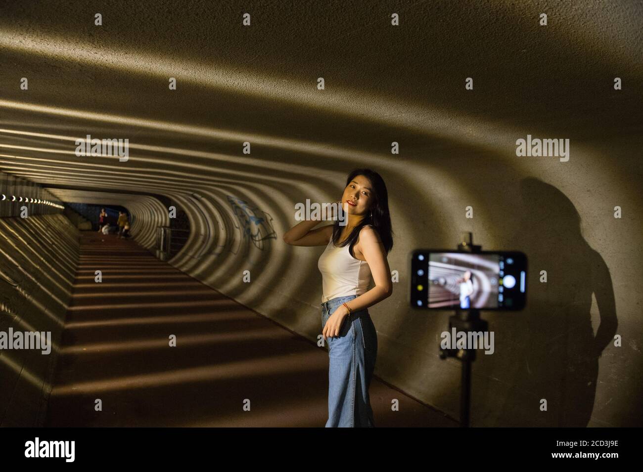 Lighted tunnel hi-res stock photography and images - Alamy