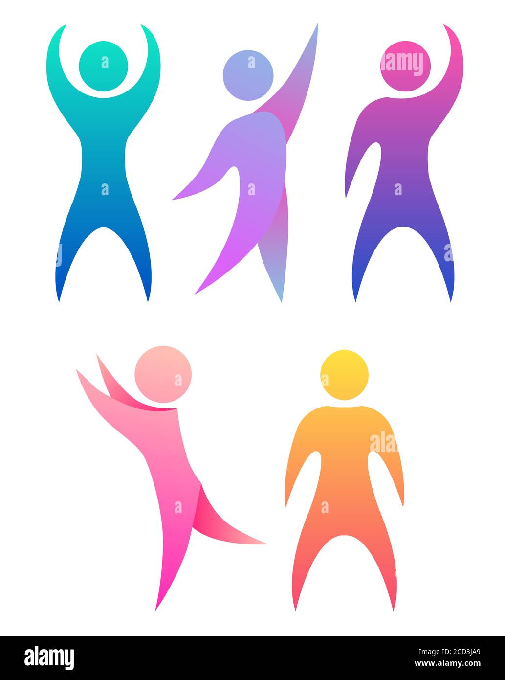 Set of chain with rainbow people holding hands. Set for brushes, frames ...