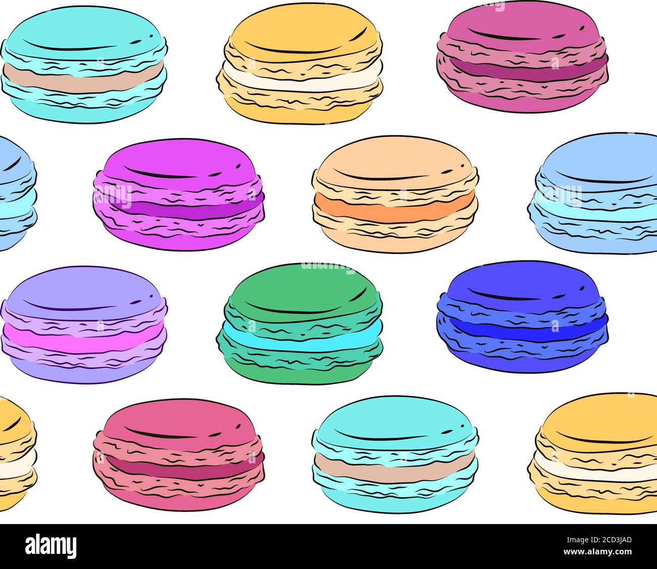 Macaron row Stock Vector Images - Alamy