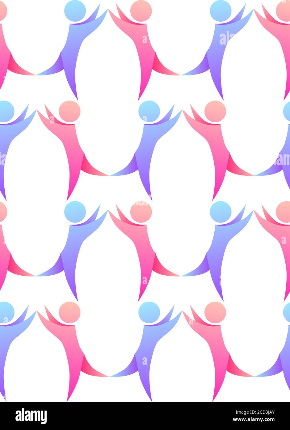 Seamless texture with multicolored dancing people. Vector pattern for ...