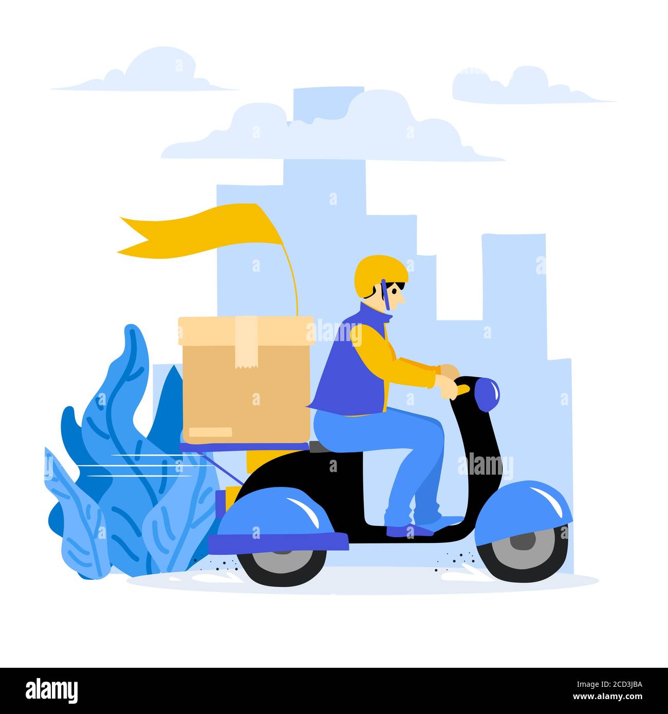 Delivery website banner in flat illustration vector style Stock Vector ...