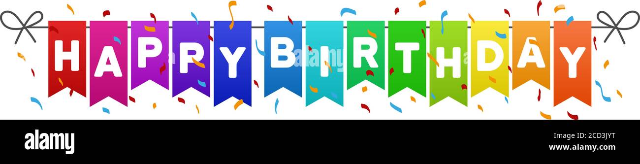 Happy Birthday flags banner Stock Vector Image & Art - Alamy
