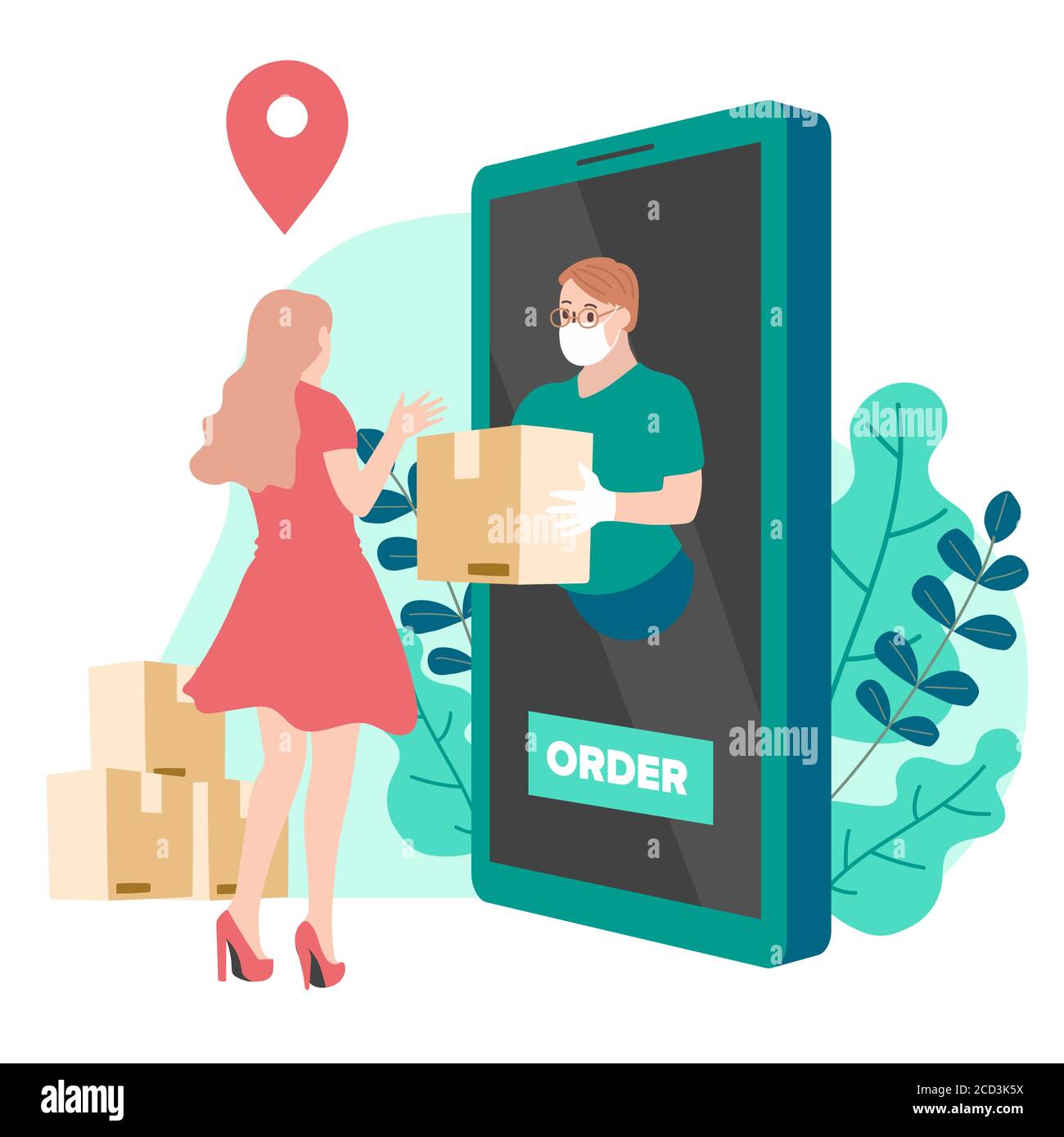 Food bicycle delivery courier Cut Out Stock Images & Pictures - Alamy