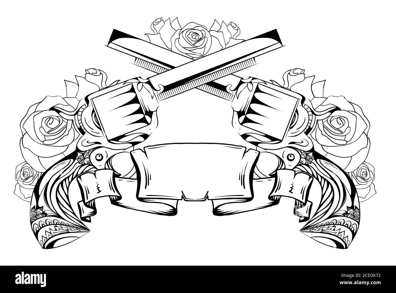 Revolver Rose Tattoo Design