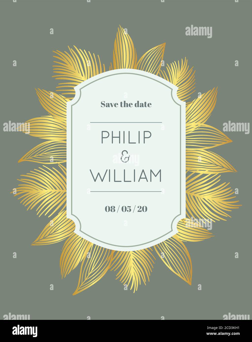 Wedding Invitation card. Frame with space for the name of the couple ...
