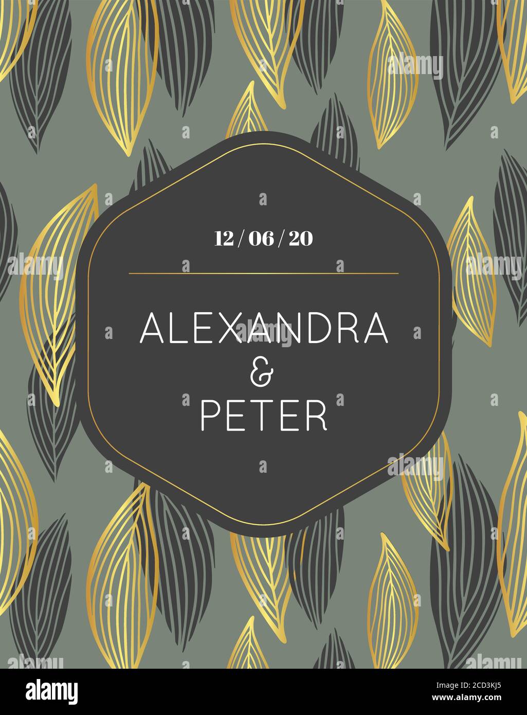 Wedding Invitation card. Frame with space for the name of the couple ...