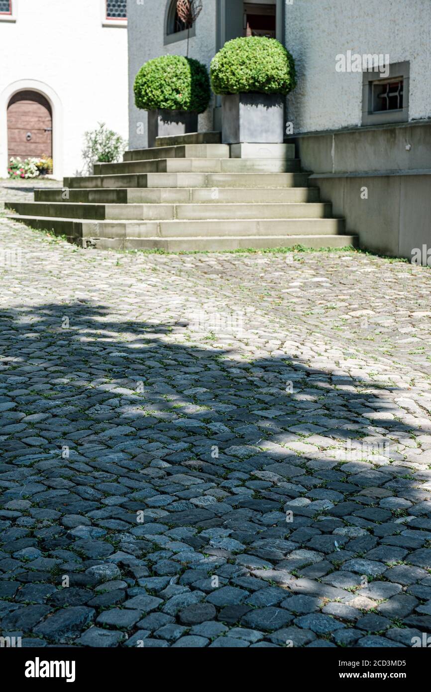 Colorful old cobblestone pavement, stone road pattern Stock Photo - Alamy