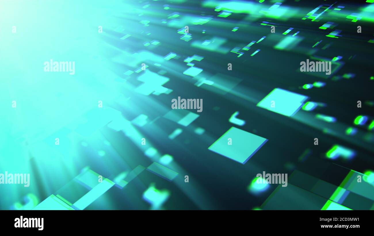 3d rendering of technology and data processing. Computer generated ...