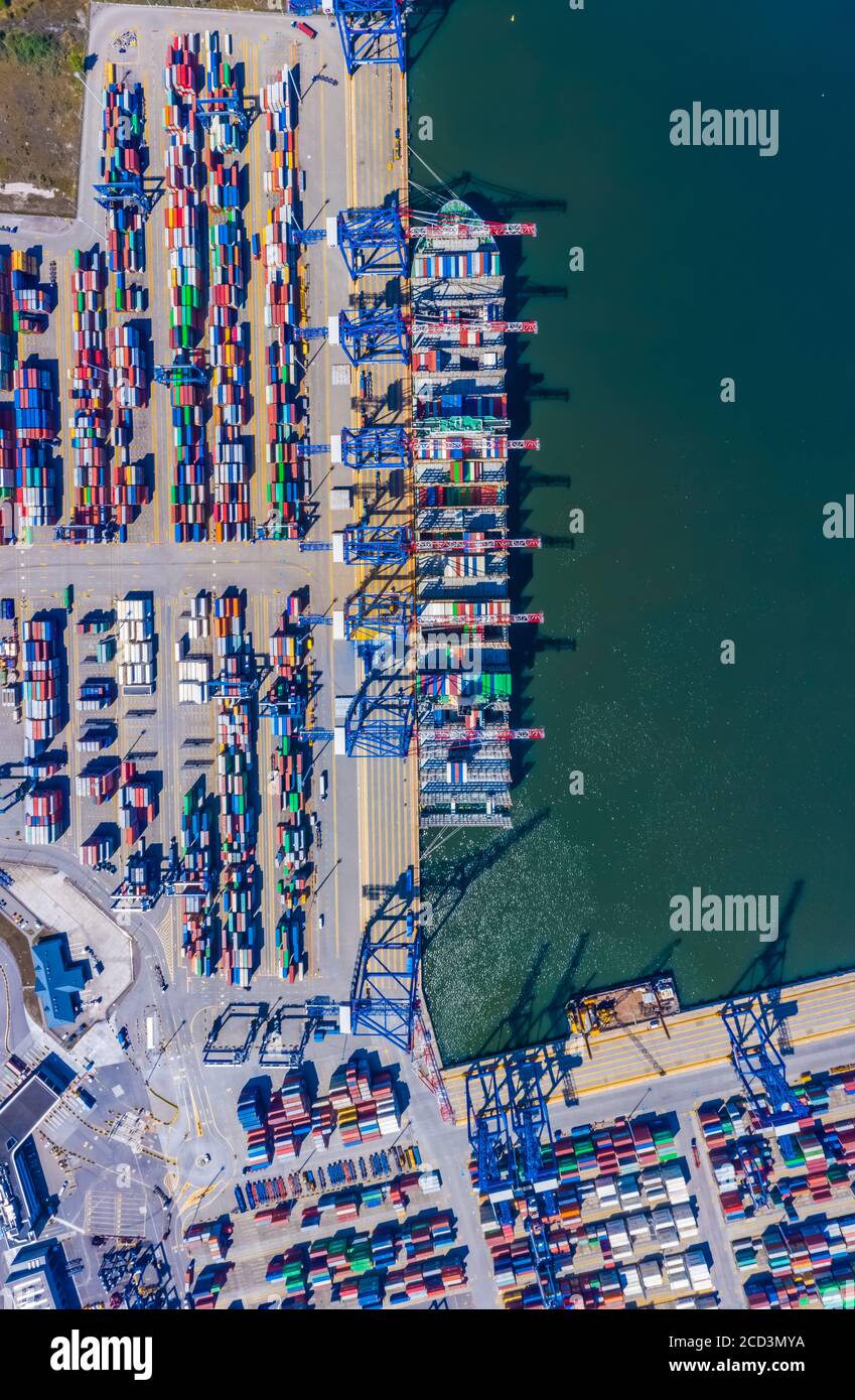 Container ship from sea port working for delivery containers shipment ...