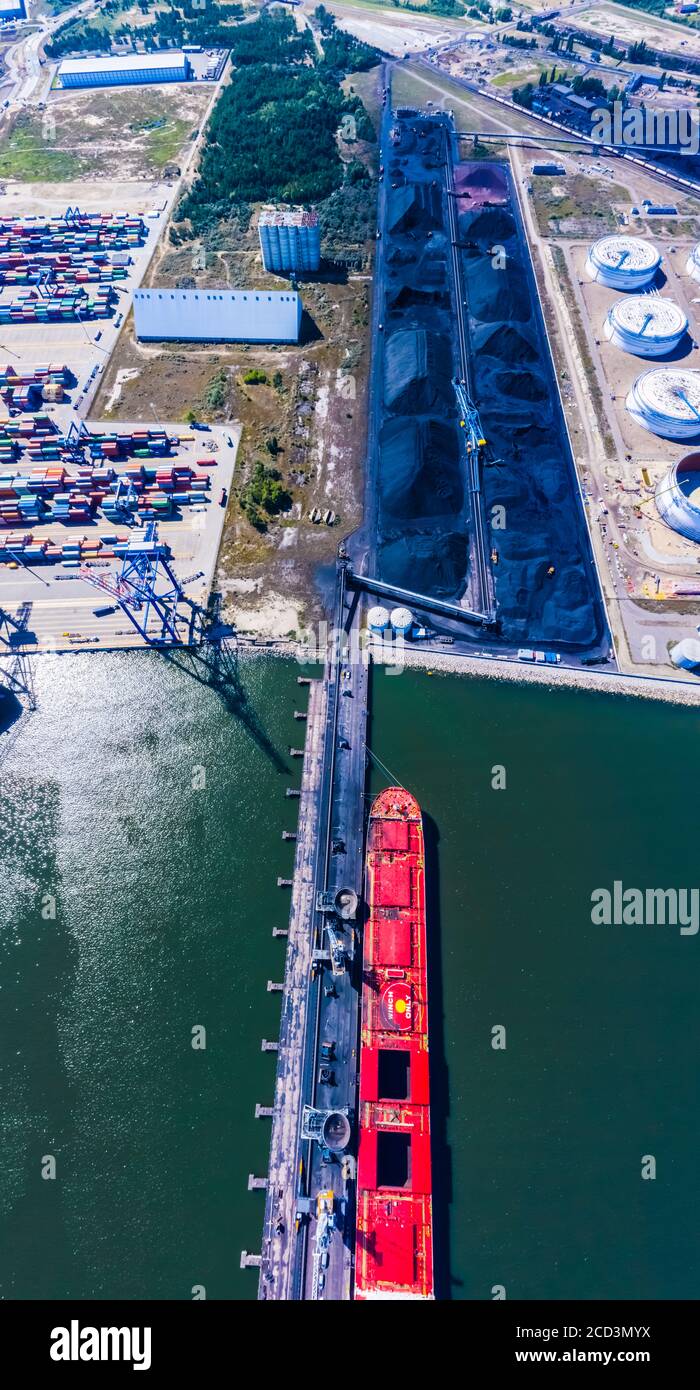 Container ship from sea port working for delivery containers shipment ...