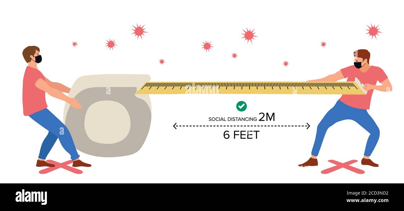 Social distancing, keep distance with people in public places to stop ...