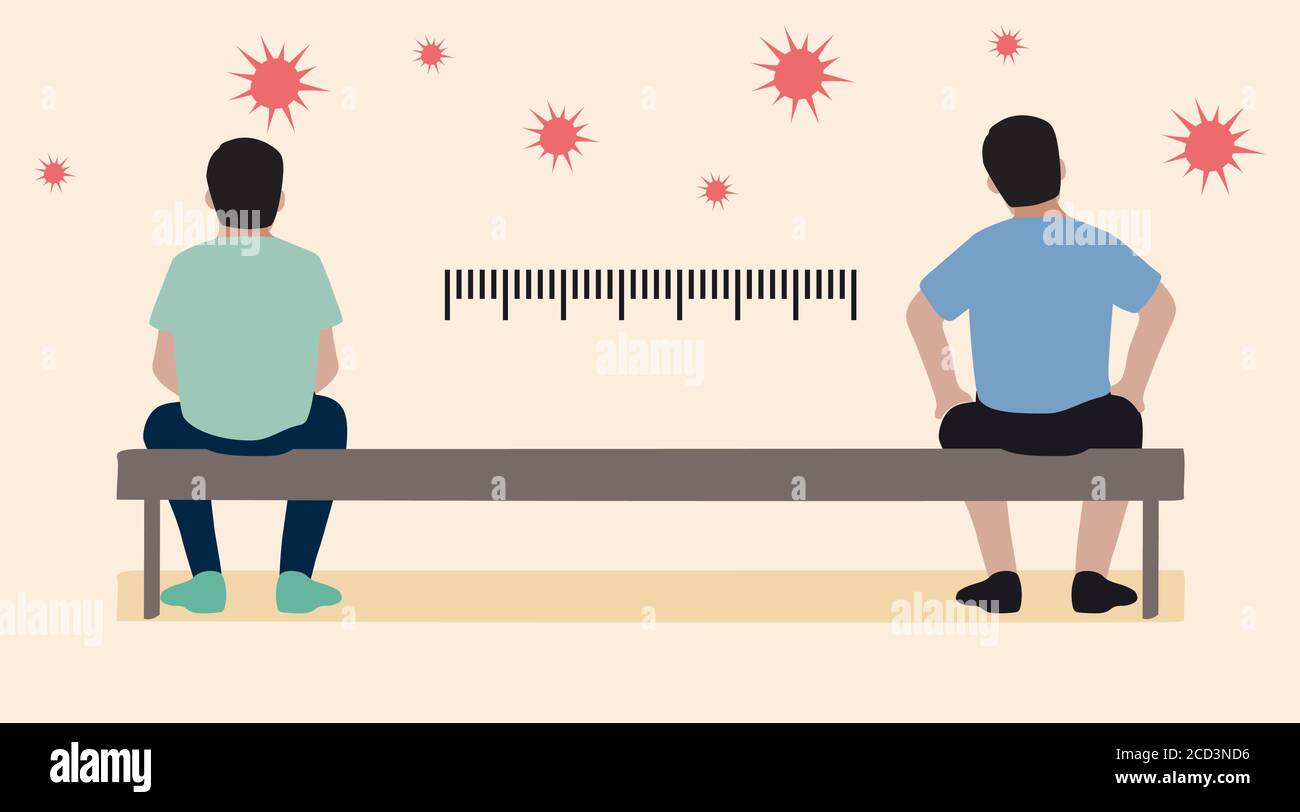 Social distancing, keep distance with people in public places to stop ...