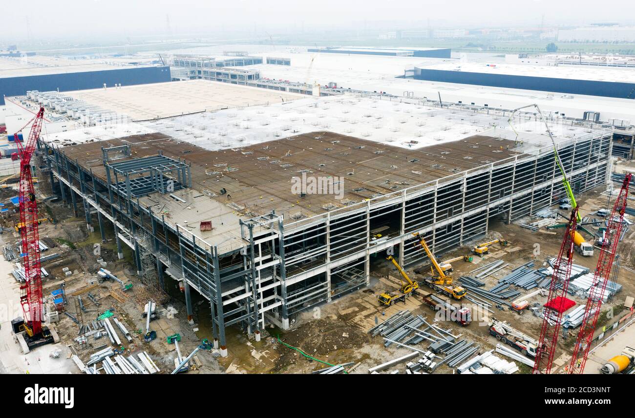 An aerial view of buildings belonging to the phase 2 project of Tesla ...
