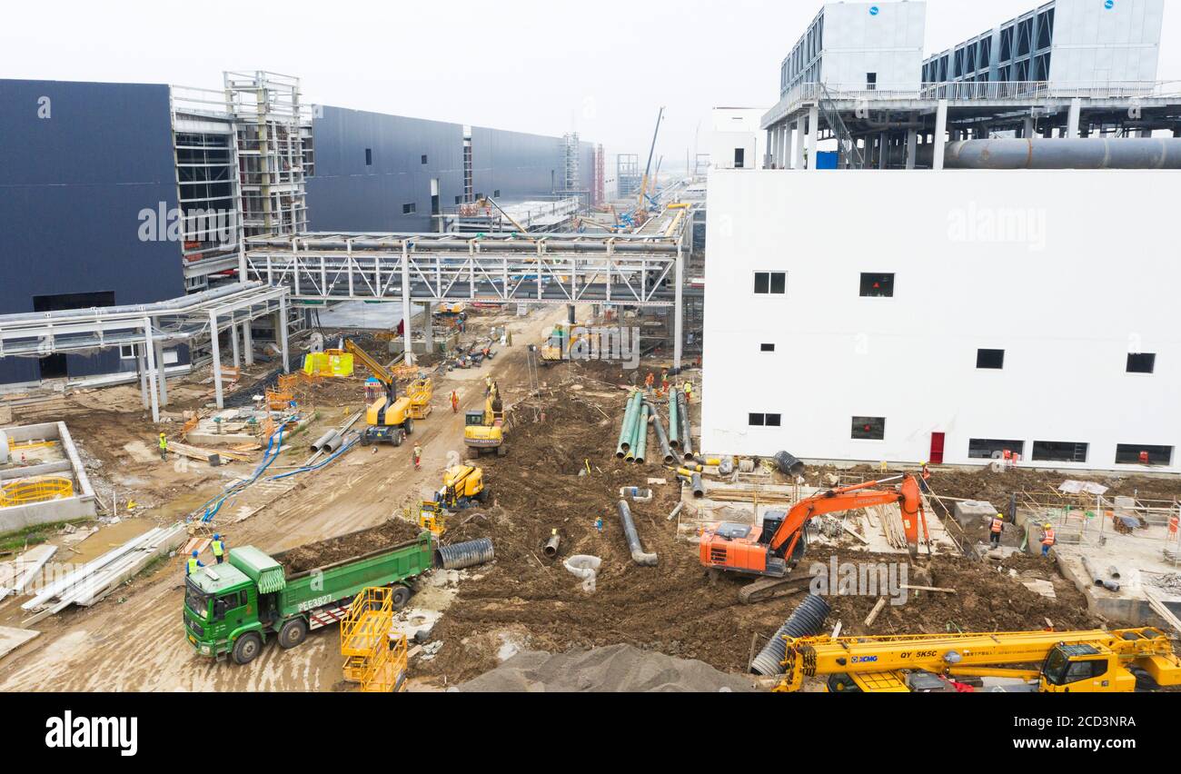 An aerial view of buildings belonging to the phase 2 project of Tesla ...