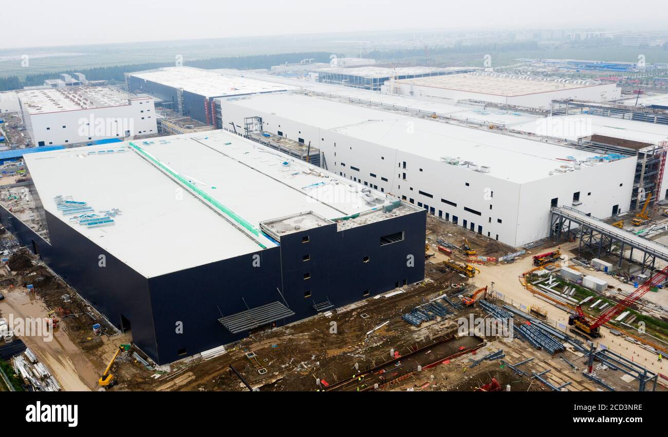An aerial view of buildings belonging to the phase 2 project of Tesla ...