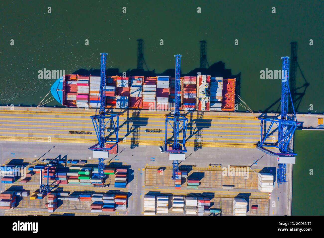 Container ship from sea port working for delivery containers shipment ...