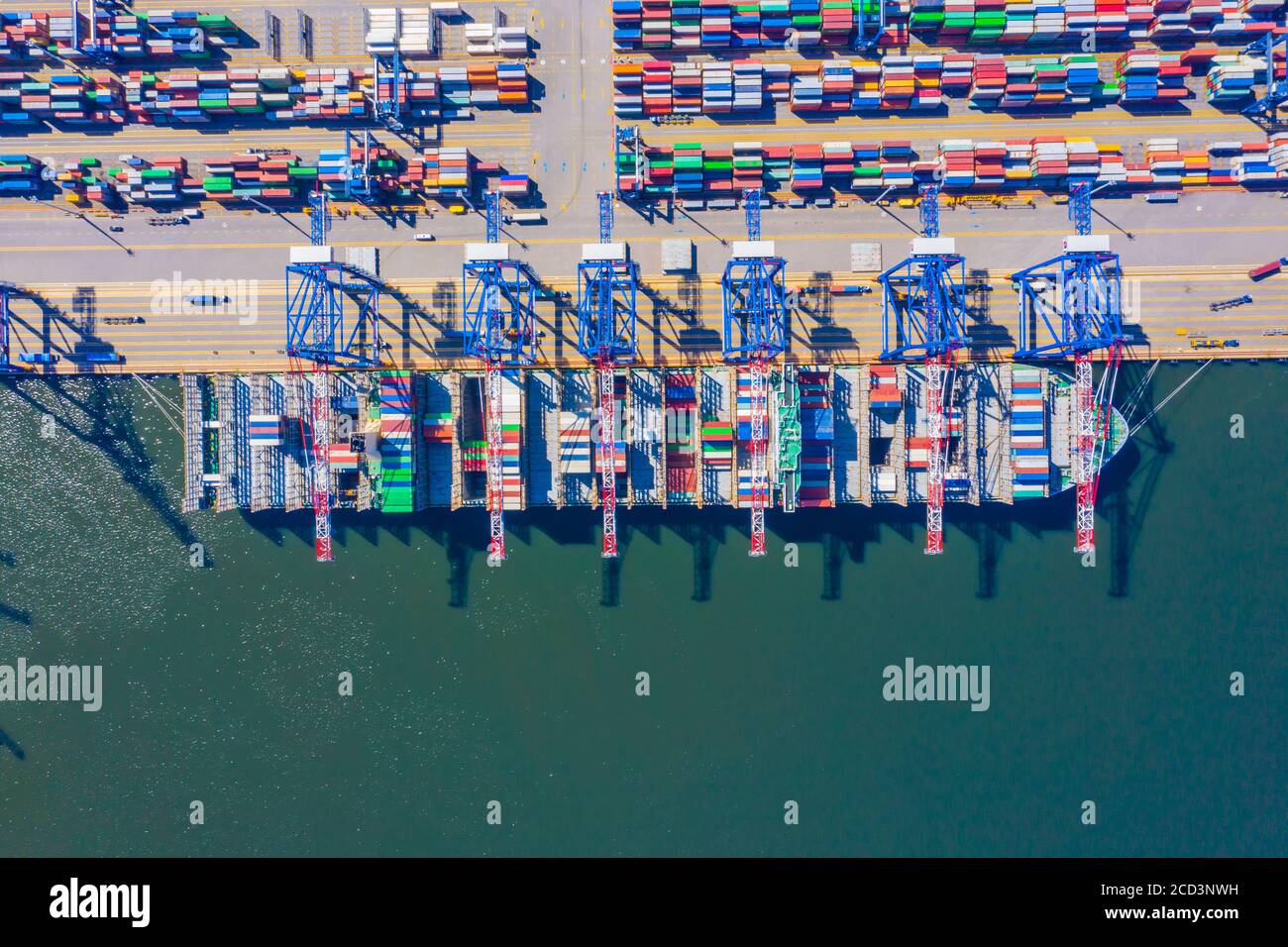 Container ship from sea port working for delivery containers shipment ...