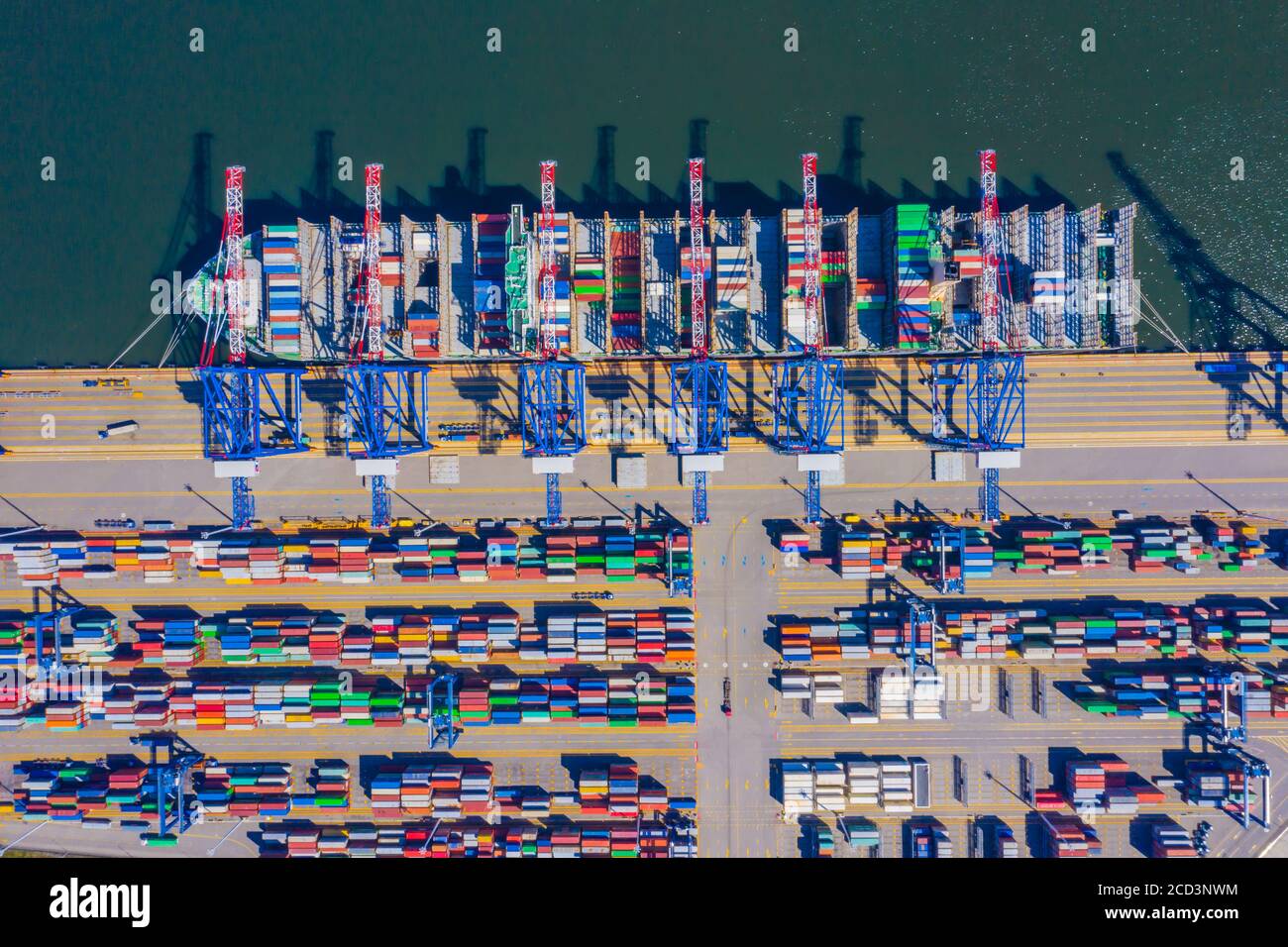 Container ship from sea port working for delivery containers shipment ...