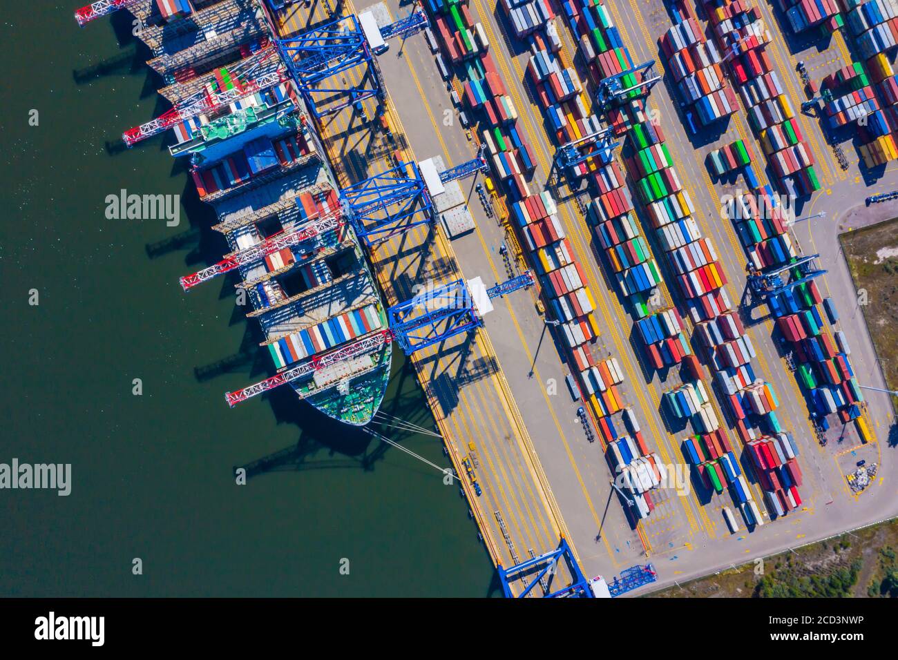 Container ship from sea port working for delivery containers shipment ...