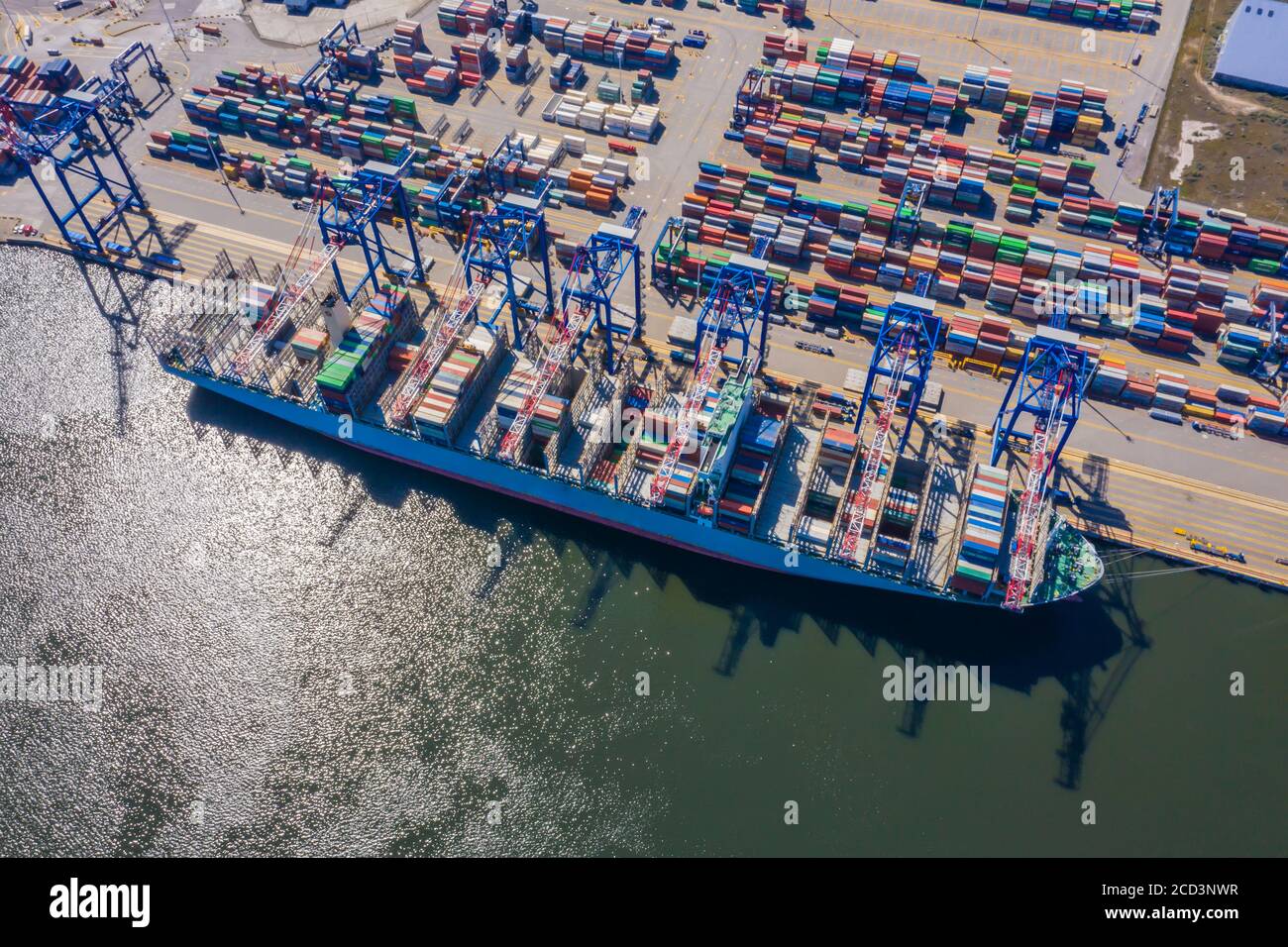 Container ship from sea port working for delivery containers shipment ...