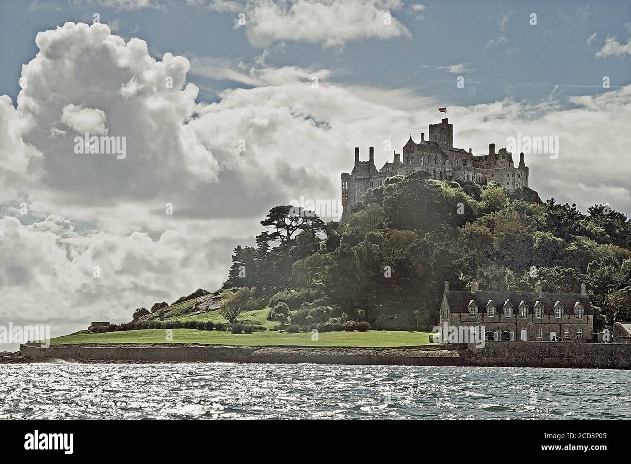 Photo illustration St Michael’s Mount, Marizion, Cornwall Stock Photo ...