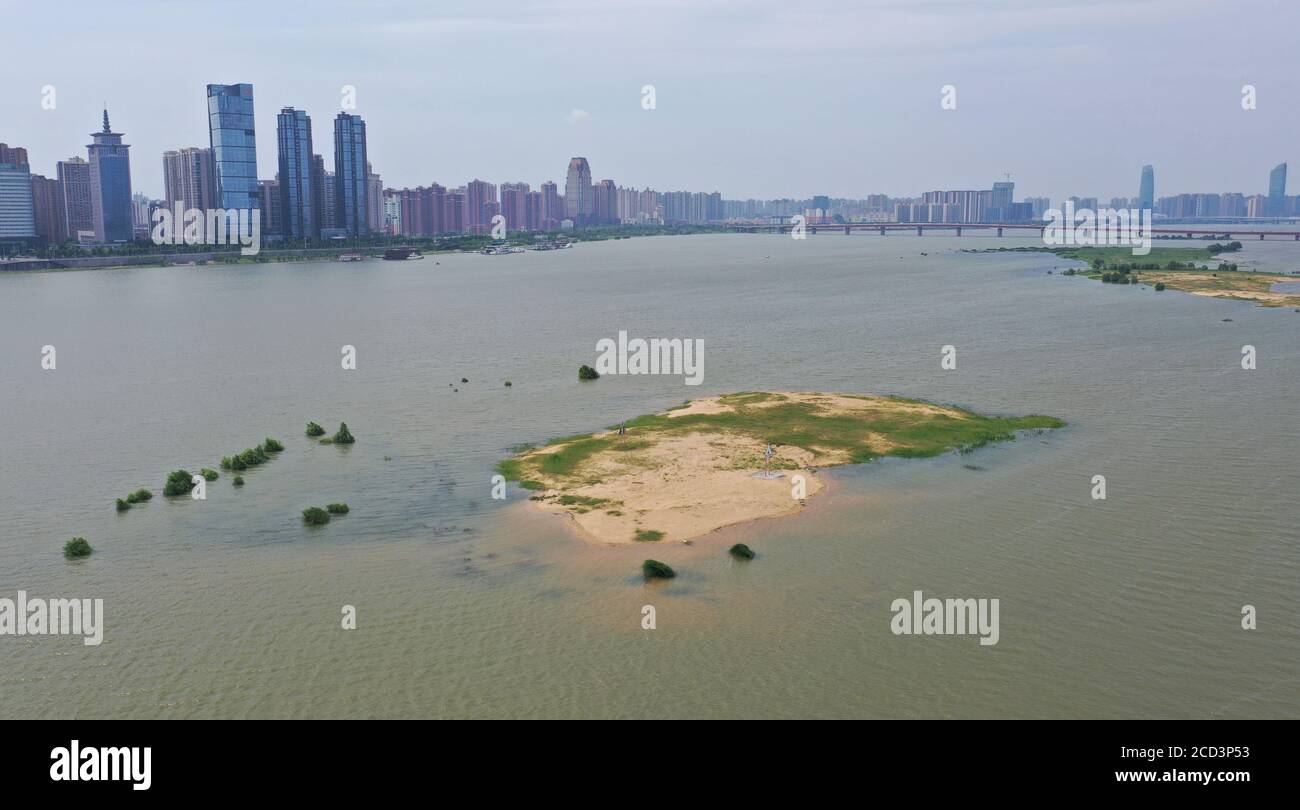 Aerial view of some of the inner islands and lands submerged by the ...