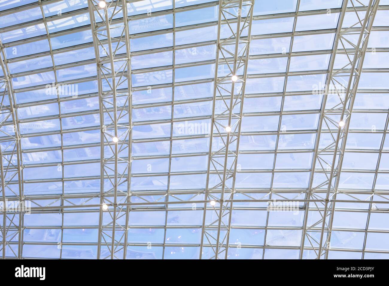 Metal structure supporting a glass dome, texture background ...
