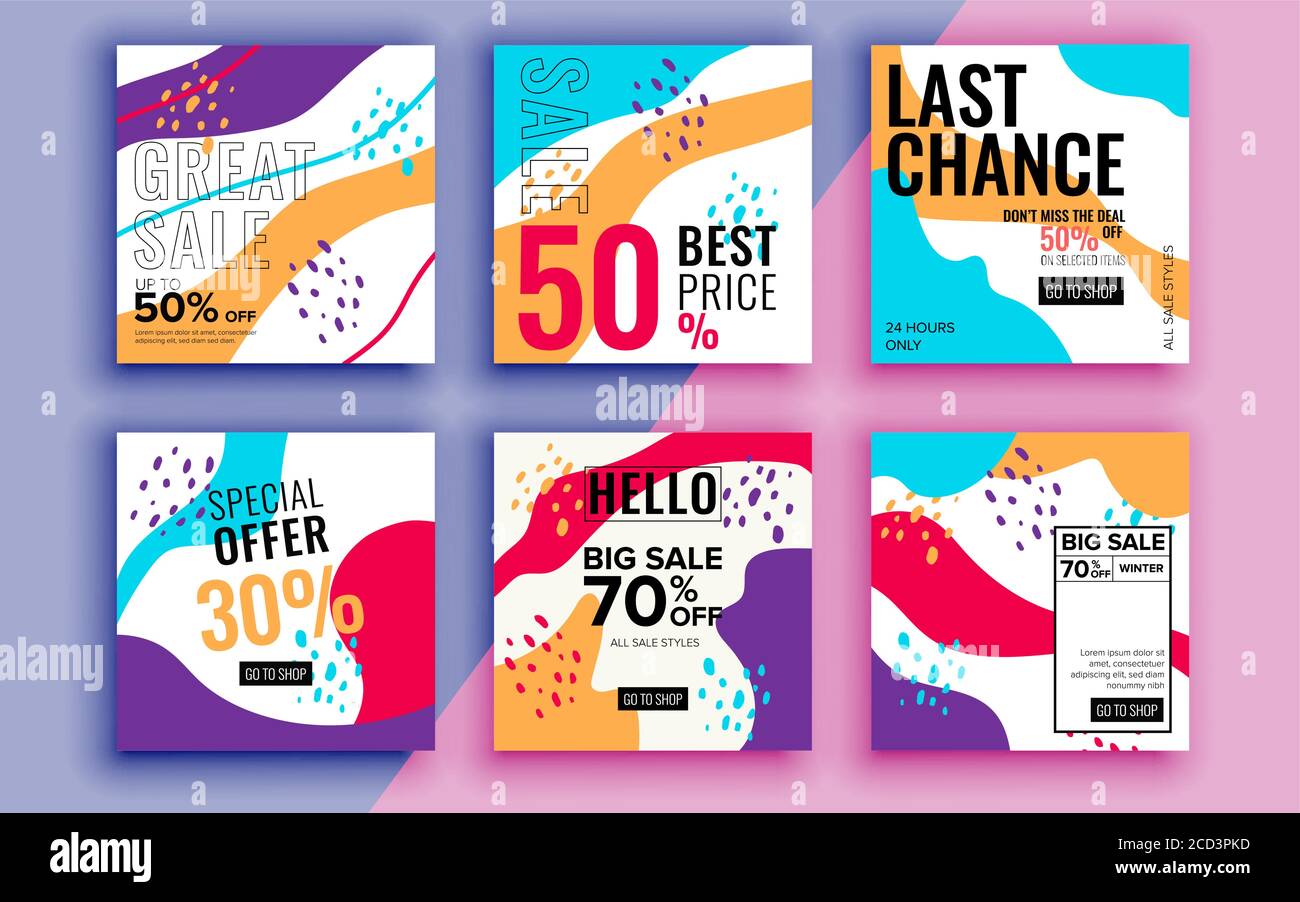 Set of sale banner template design. Vector illustration Stock Vector ...