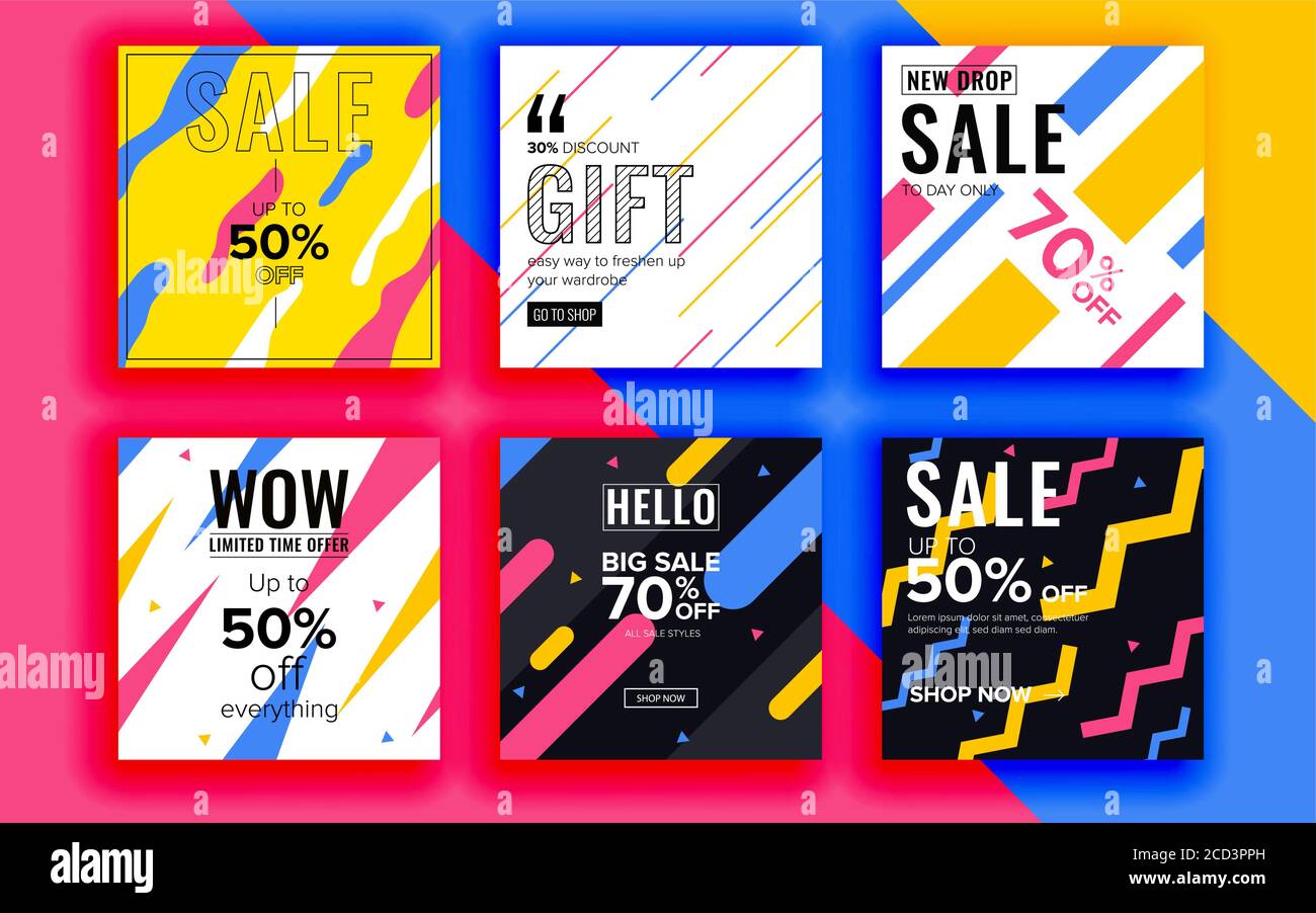 Set of sale banner template design. Vector illustration Stock Vector ...