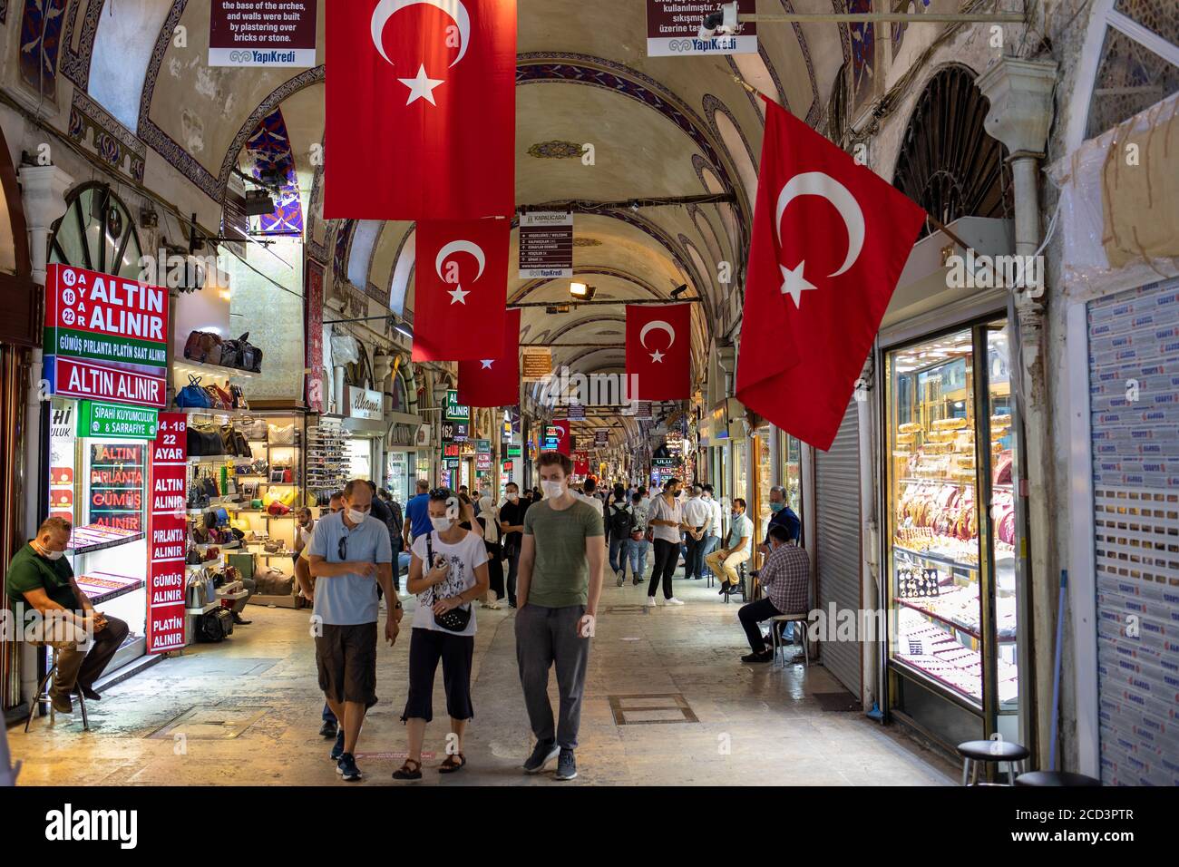 The Grand Bazaar, Turkish Kapalicarsi, meaning Covered Market, in ...