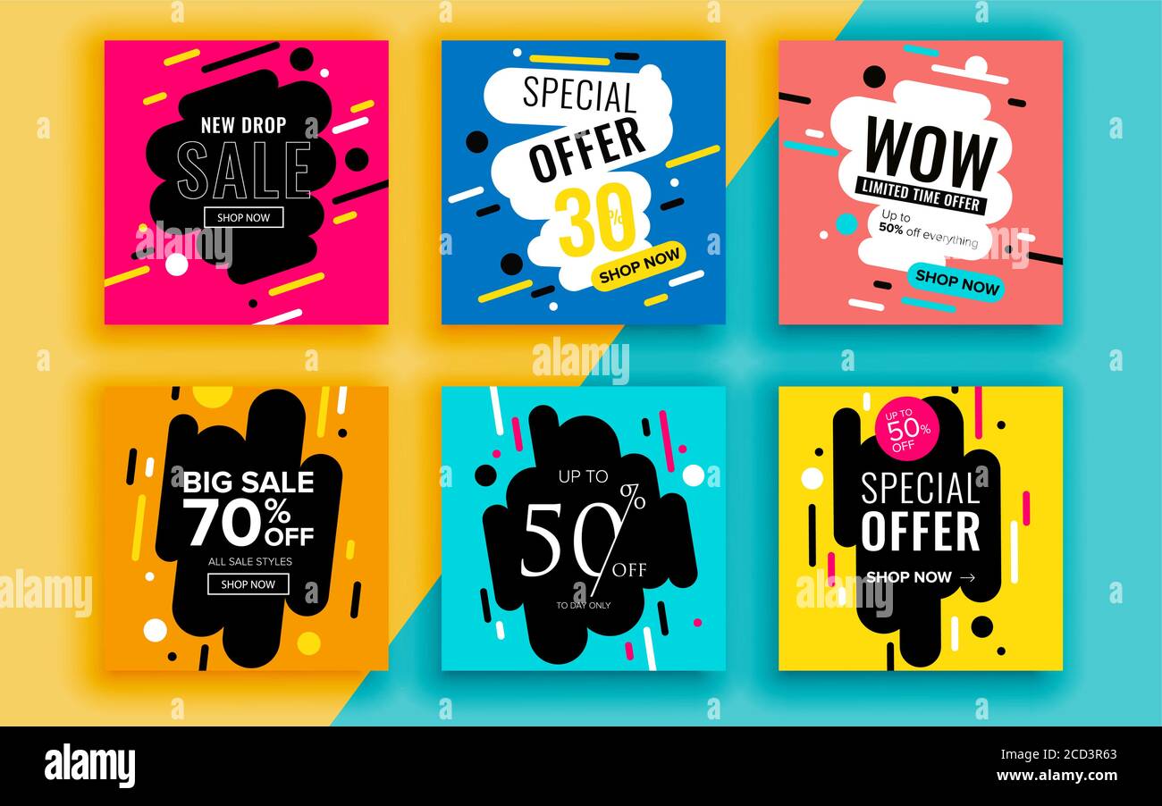 Set of sale banner template design. Vector illustration Stock Vector ...