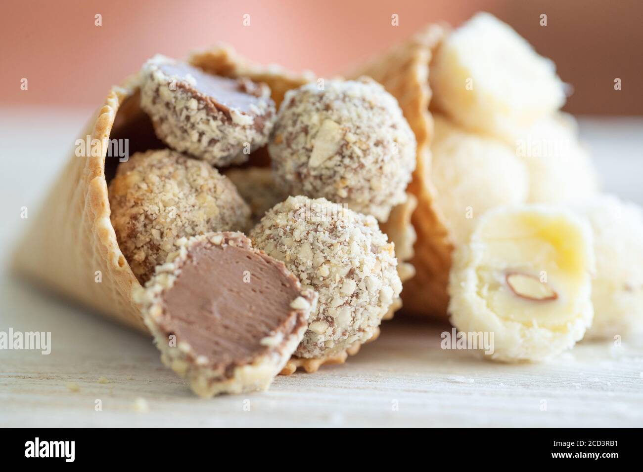 Chocolate candy. Assorted handmade chocolates Stock Photo - Alamy