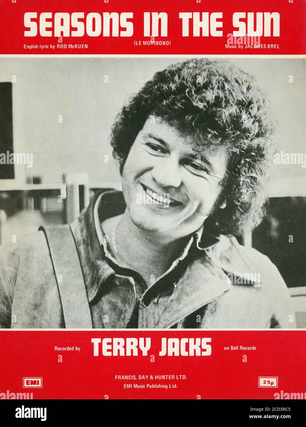Sheet Music - Seasons in the Sun - Terry Jacks - 1973 Stock Photo - Alamy