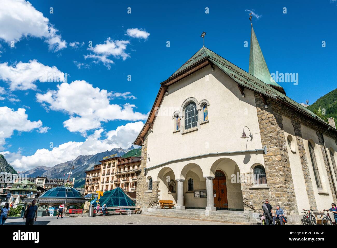 Zermatt church of st mauritius hi-res stock photography and images - Alamy