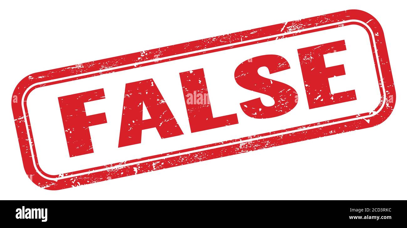 FALSE red grungy rectangle stamp sign Stock Photo - Alamy