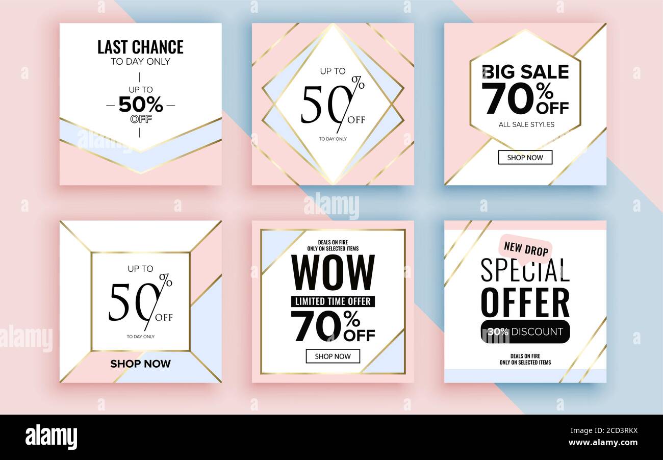 Set of sale banner template design. Vector illustration Stock Vector ...